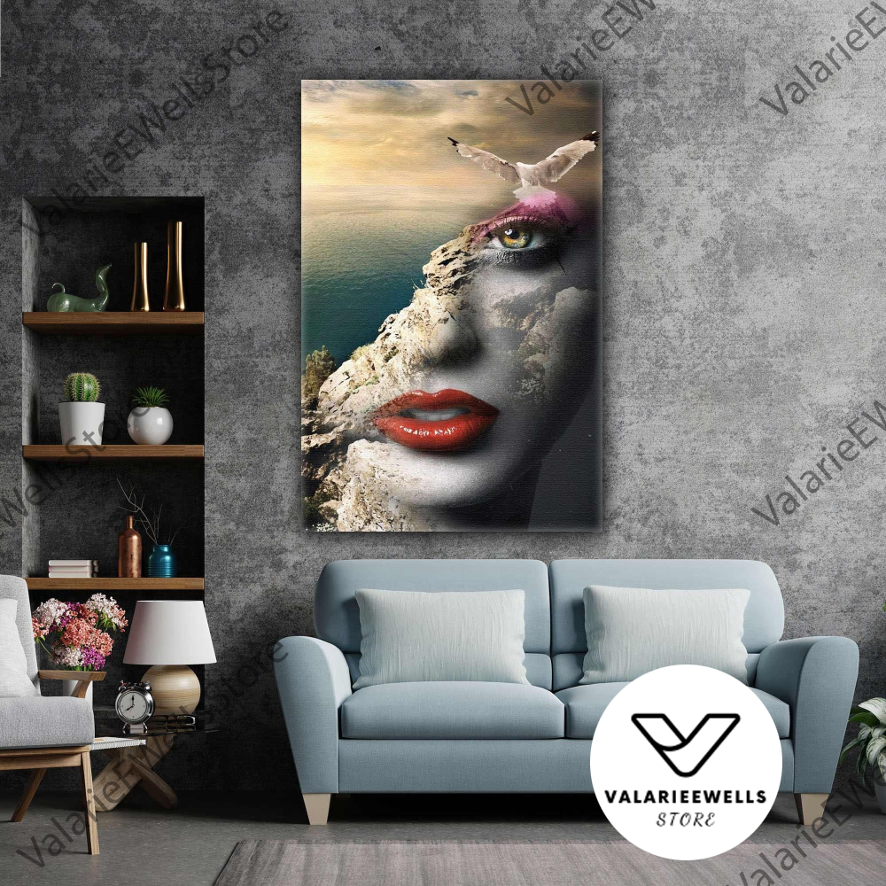 Nature Face Woman Illustration Red Lipstick Landscape Roll U | Inspire ...