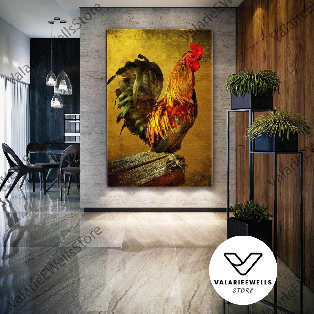 Rooster Wall Art, Living Room Wall Decor, Animal Canvas Art, | Inspire ...