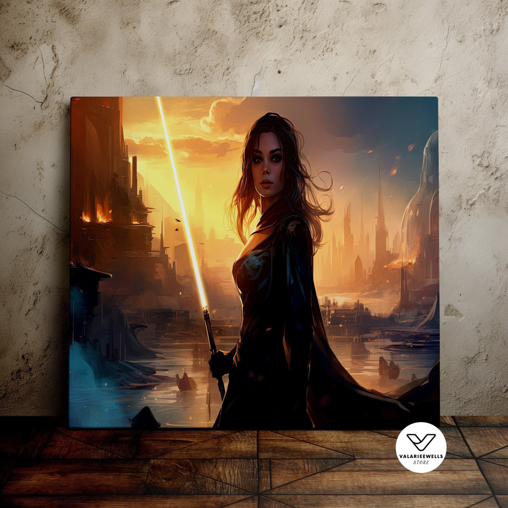 Noble Jedi Master With Lightsaber Drawn, Star Wars Inspired | Inspire ...