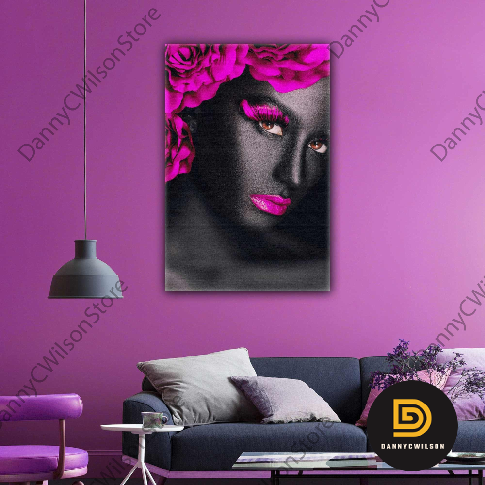 African Model With Pink Rose Hair, Woman With Pink Color Mak | Inspire ...