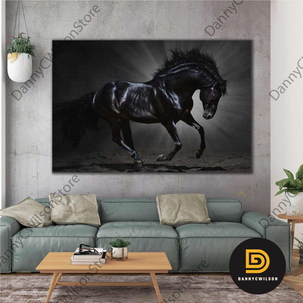 Black Horse Arabian Horse Nobility Animal Roll Up Canvas, St | Inspire ...