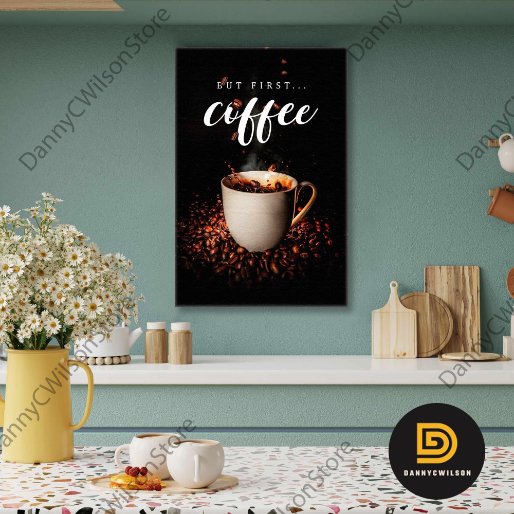 Coffee Wall Art, But First Coffee Wall Decor, Cafe Wall Deco - Inspire ...