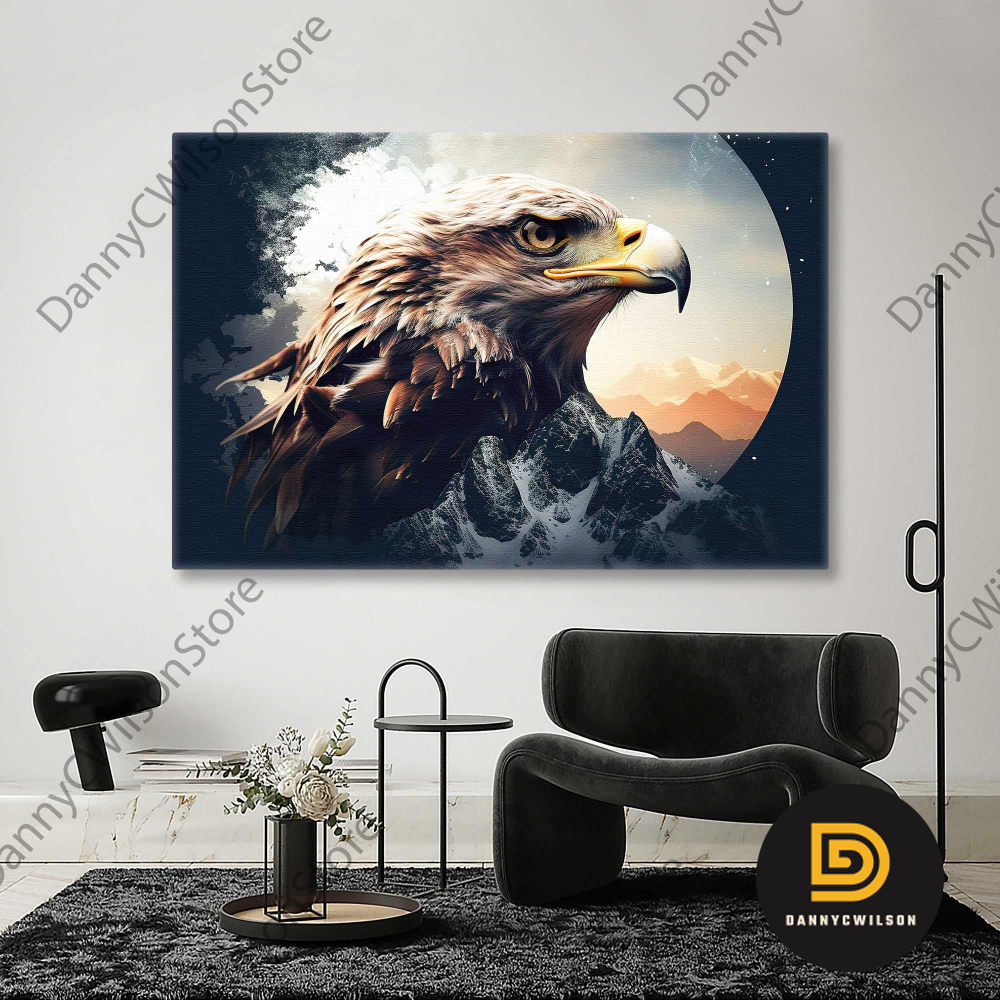 Noble Eagle Mountains And Sky Charismatic Bird Roll Up Canva | Inspire ...