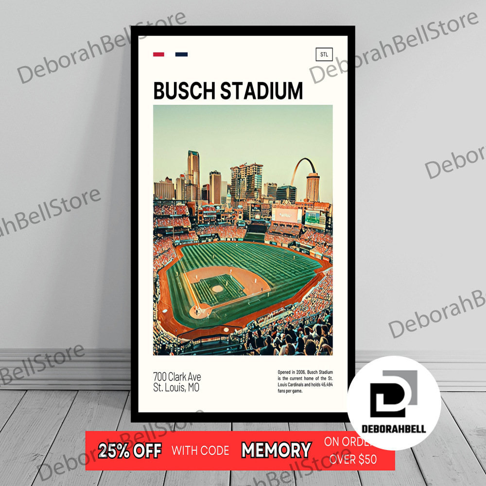 Busch Stadium Print St Louis Cardinals Canvas Ballpark Art | Inspire Uplift