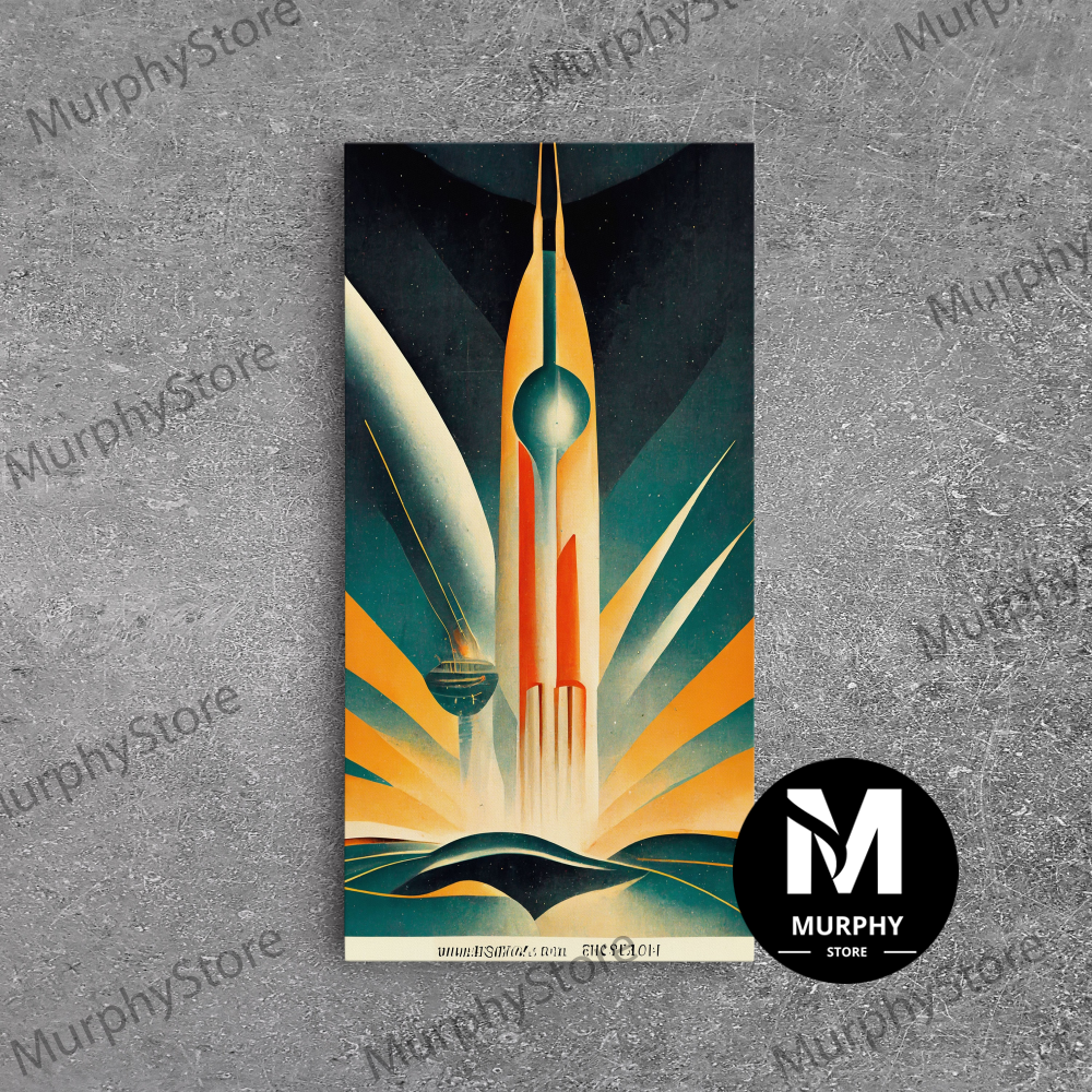 Decorative Wall Art, Art Deco Style Spaceship, Space Explora | Inspire ...