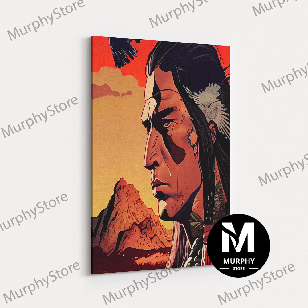 Decorative Wall Art, Cool Native American Brave Portrait, Wi | Inspire ...
