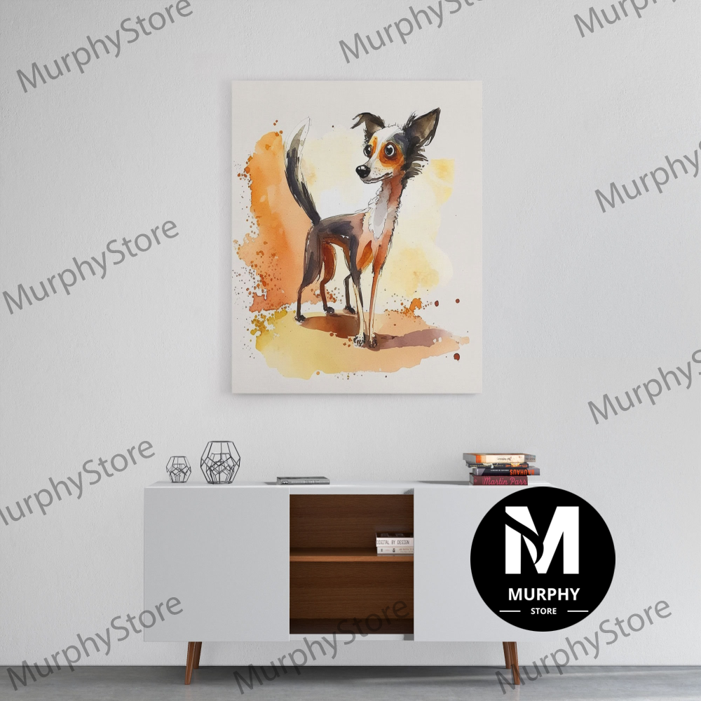Decorative Wall Art, Cute Puppy Dog Cartoon Art, Framed Canv | Inspire ...
