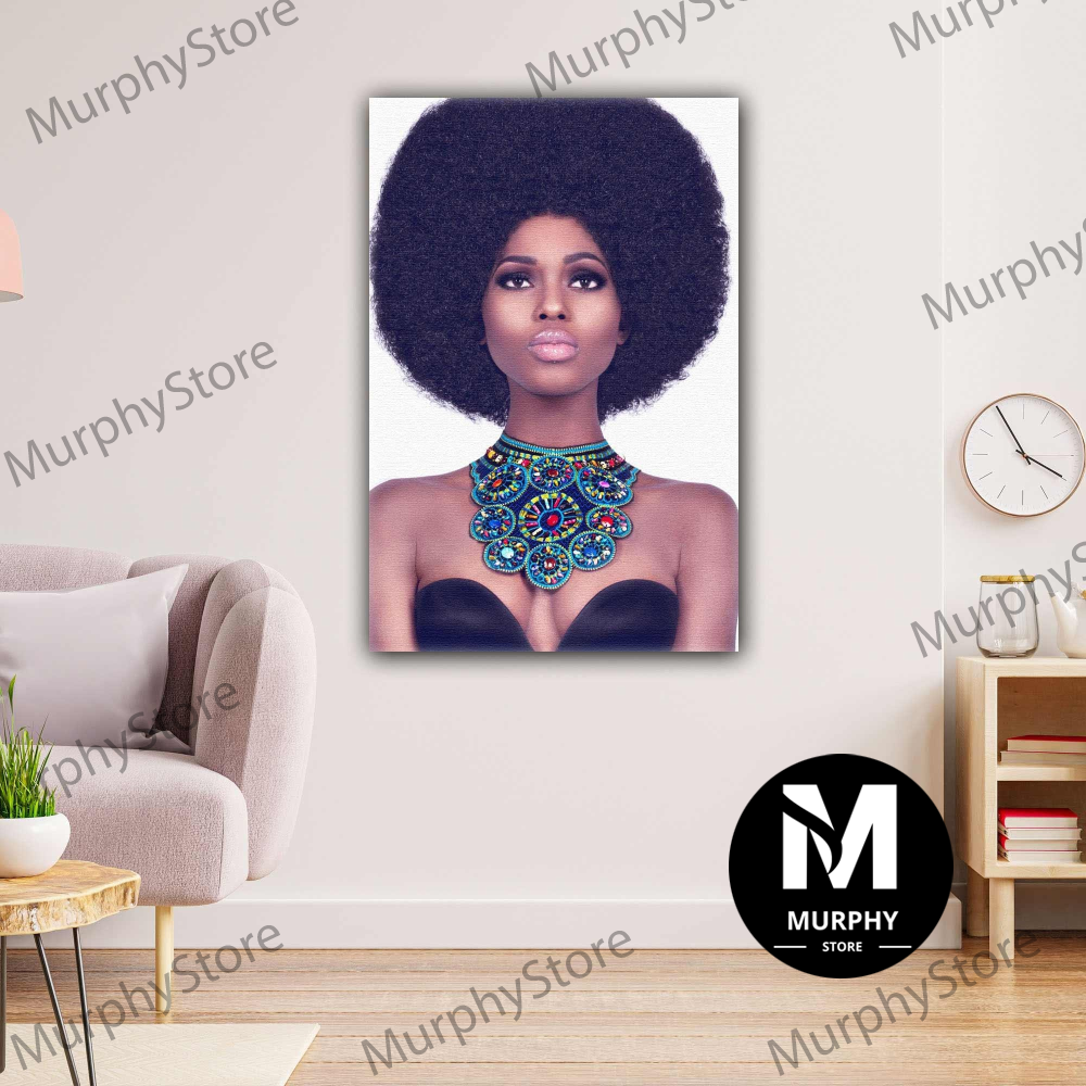 Afro Hair Woman Model Ethnic Roll Up Canvas, Stretched Canva | Inspire ...
