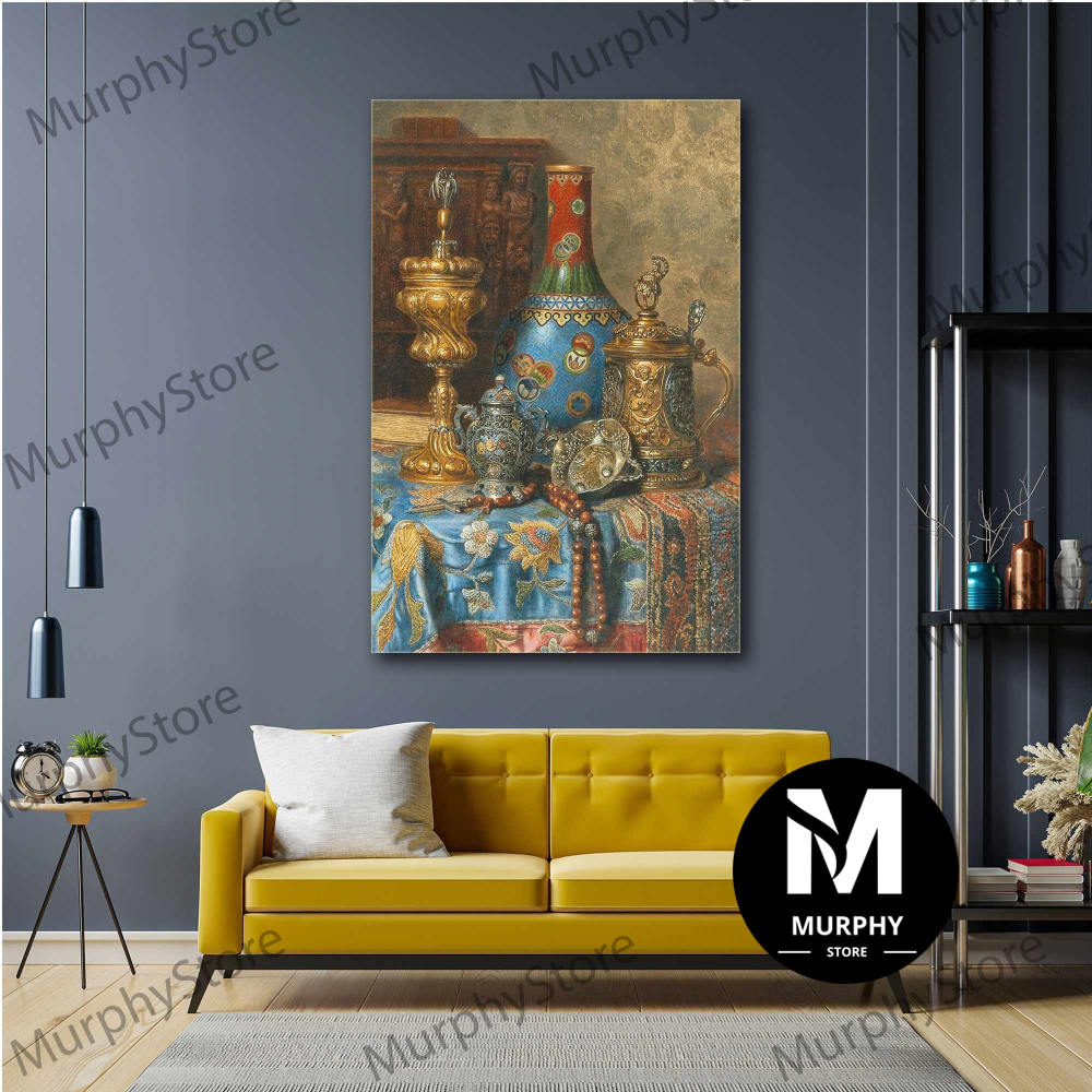Antique Vase Wall Art, Ottoman Wall Decor, Roll Up Canvas, S | Inspire ...