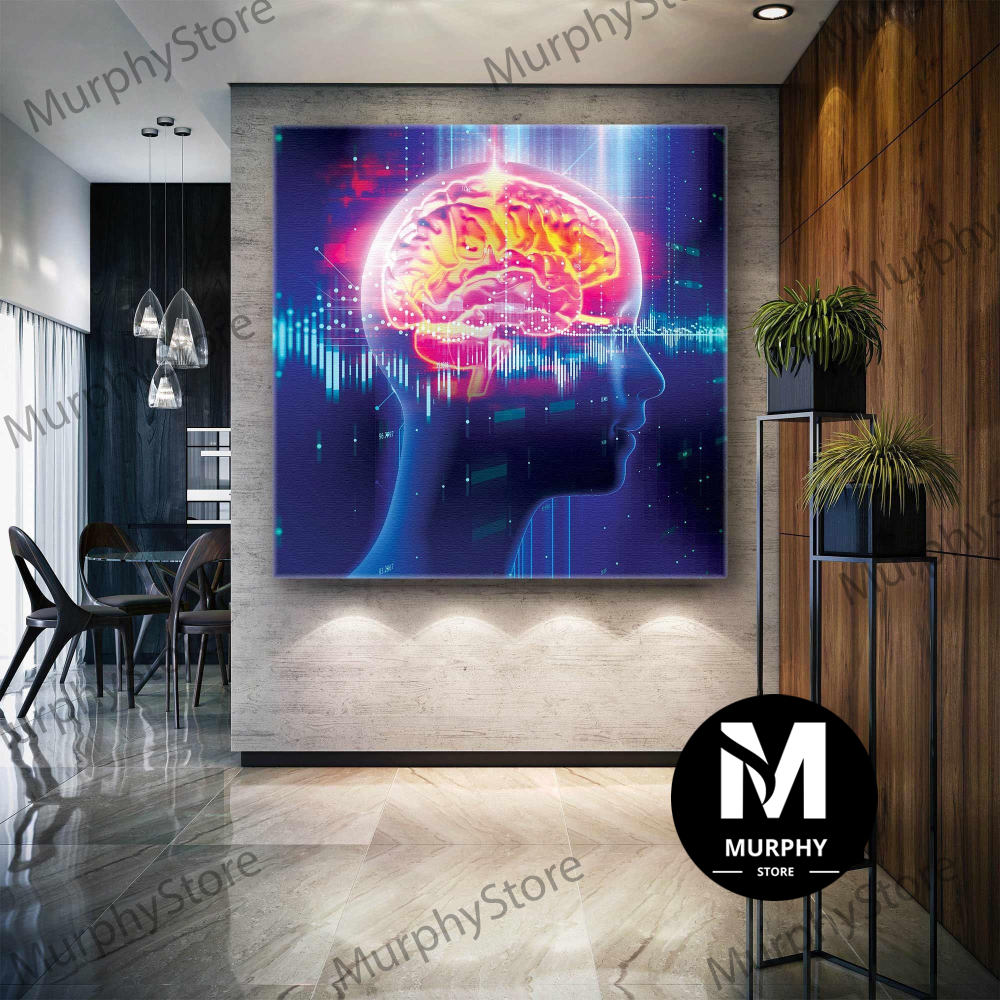 Brain Wall Art, Neurology Canvas Art, Office Gift, Roll Up C | Inspire ...