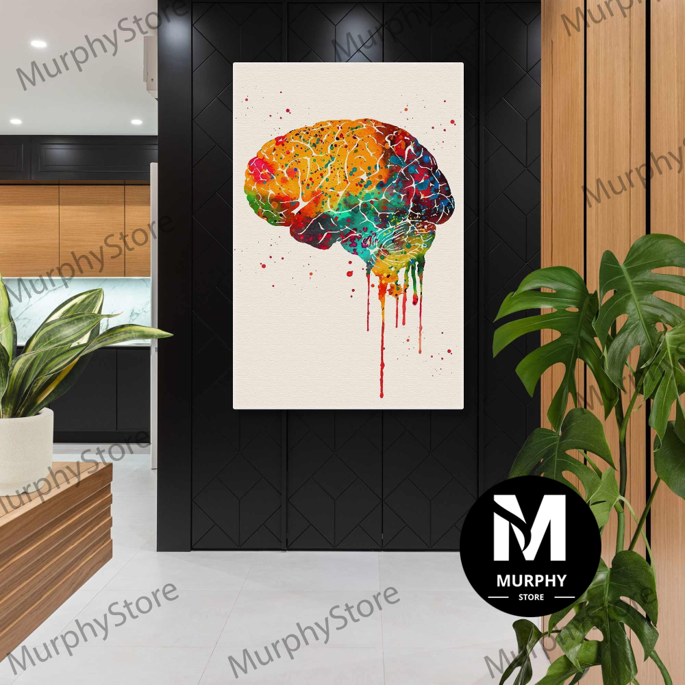 Colorful Wall Art, Brain Canvas Art, Health Wall Decor, Roll - Inspire ...