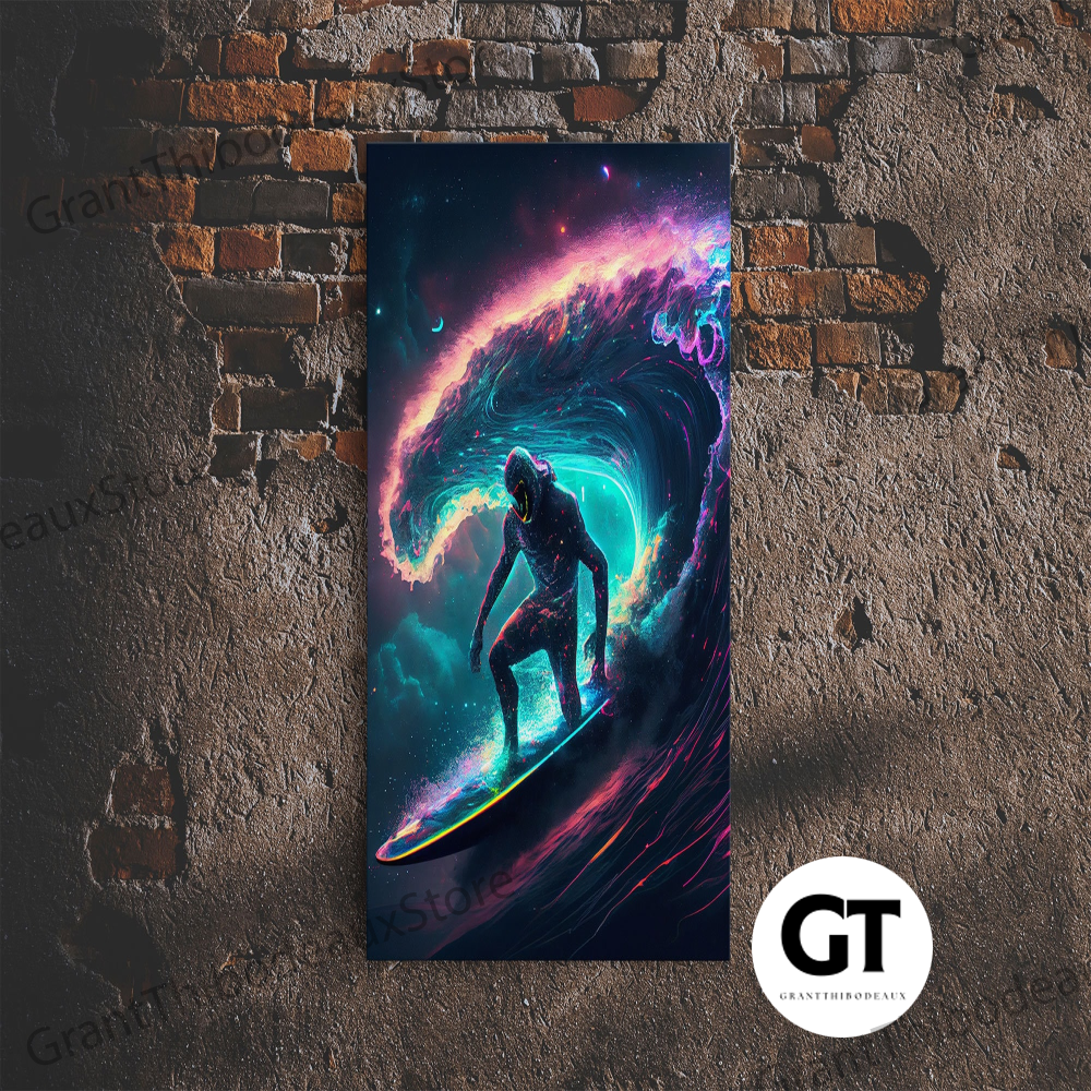 Astronaut Surfing The Stars, Cosmic Surfer, Galaxy Art, Fram | Inspire ...