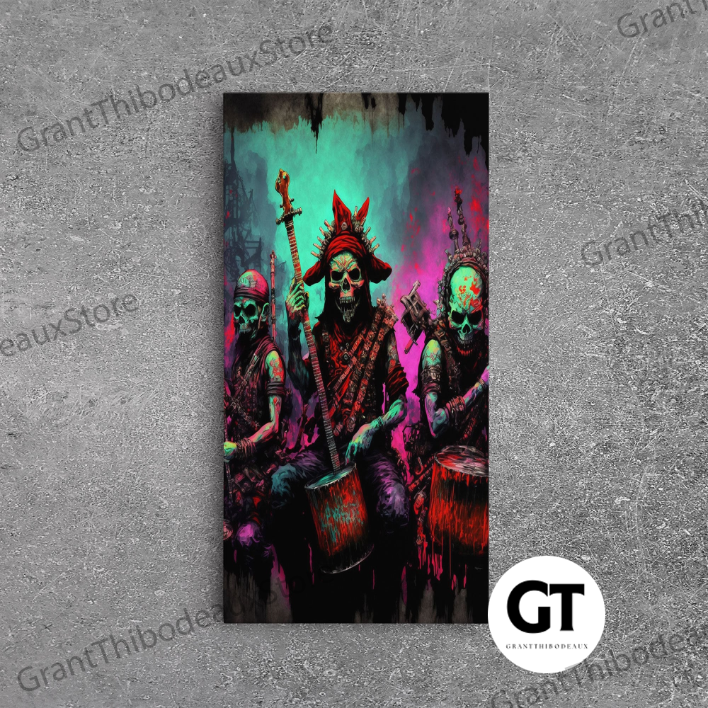 Death Metal Skeletons, Medieval Heavy Metal Undead Band Art, | Inspire ...