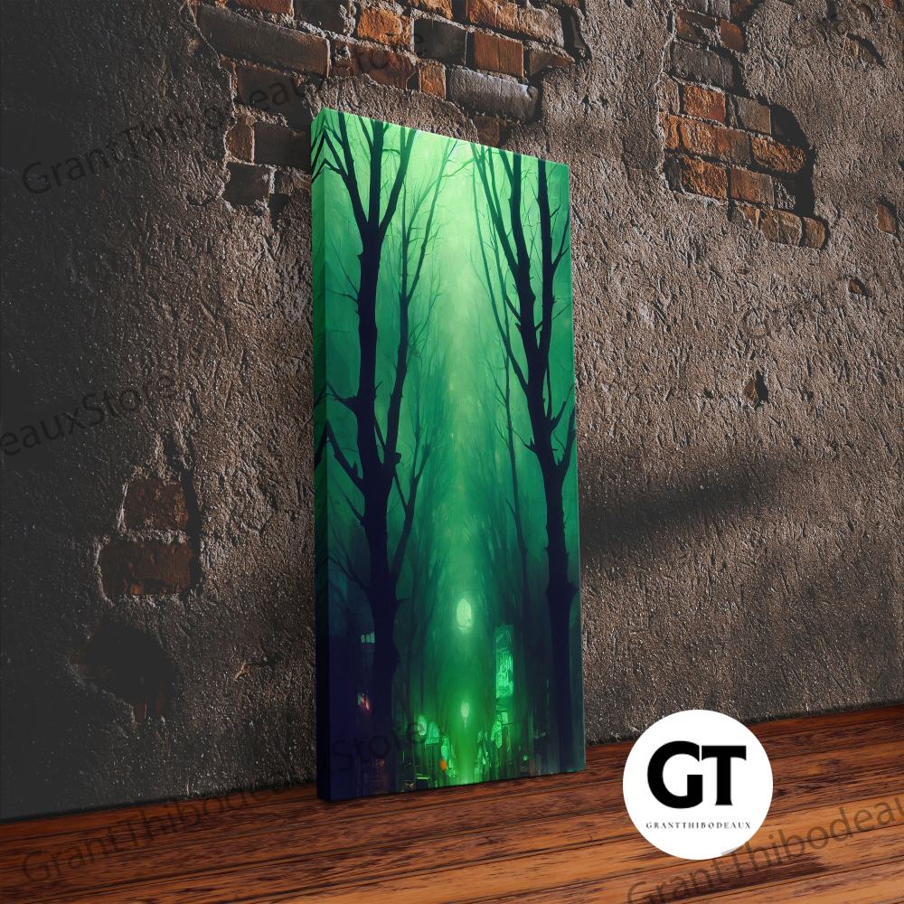 Emerald Green City Streets Under A Full Moon, Cool Spooky Ar | Inspire ...