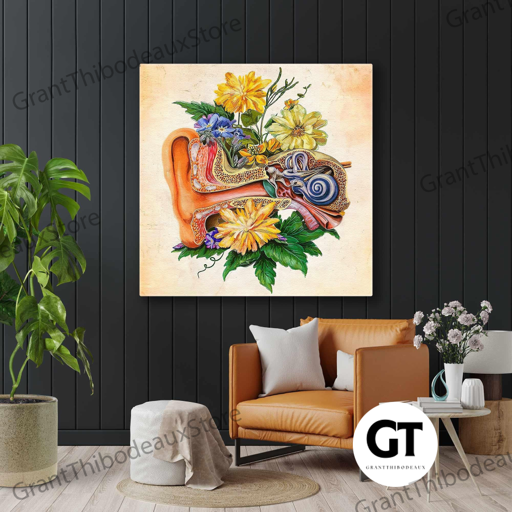 Ear Anatomy Ear Nose Throat Flowers Ent Roll Up Canvas, Stre | Inspire ...