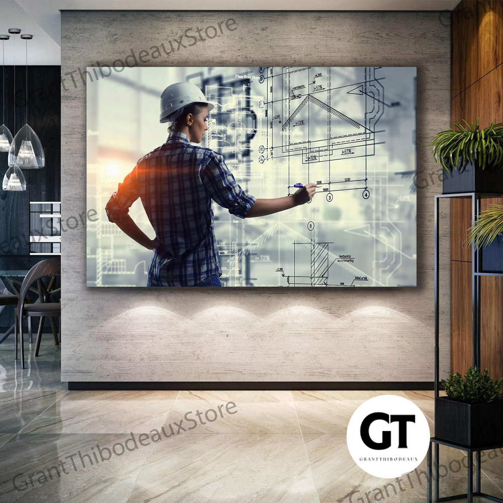 Female Engineer Architect City Construction Decor Wearing Ha | Inspire ...