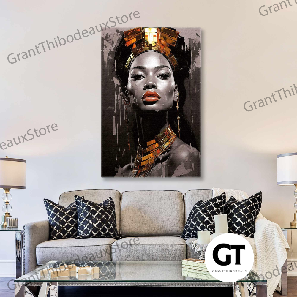 Gold Detailed Goddess Model Roll Up Canvas, Stretched Canvas | Inspire ...
