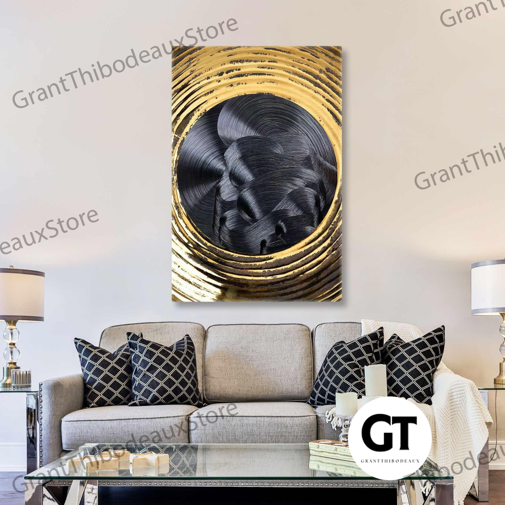 Gold Detailed Wall Art, Luxury Wall Decor, Roll Up Canvas, S - Inspire ...