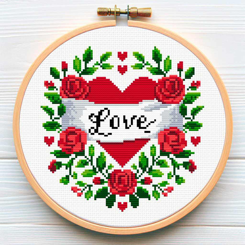 Cross Stitch Pattern: Love in Bloom - PDF Instant Download V | Inspire ...
