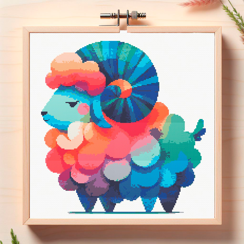 Rainbow Ram Cross Stitch Pattern PDF Instant Download Sheep - Inspire ...
