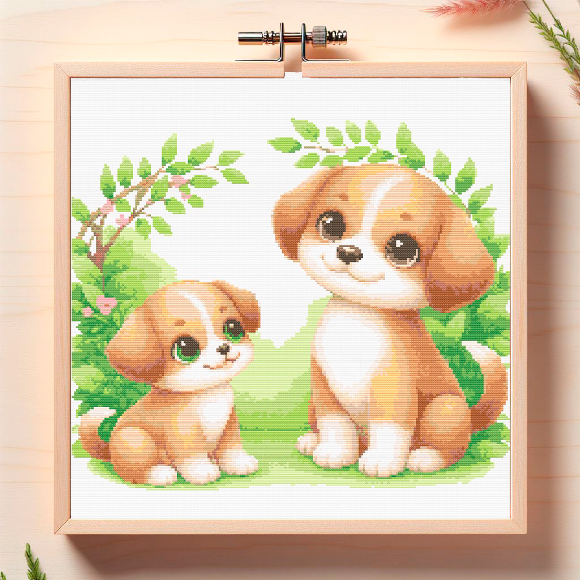 Puppy Love Cross Stitch Pattern PDF Instant Download Animal | Inspire ...