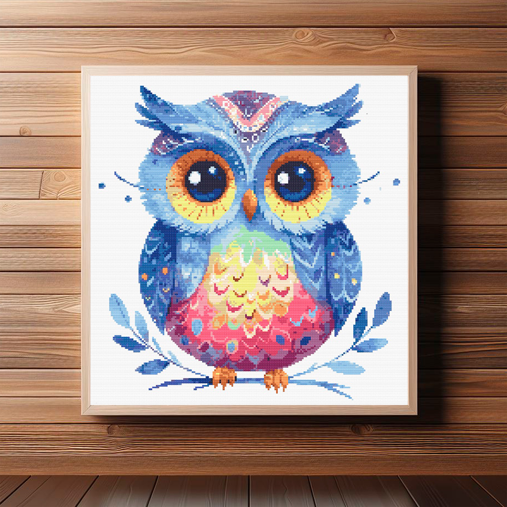 Patchwork Owl Portrait PDF Instant Download Cross Stitch Pat | Inspire ...