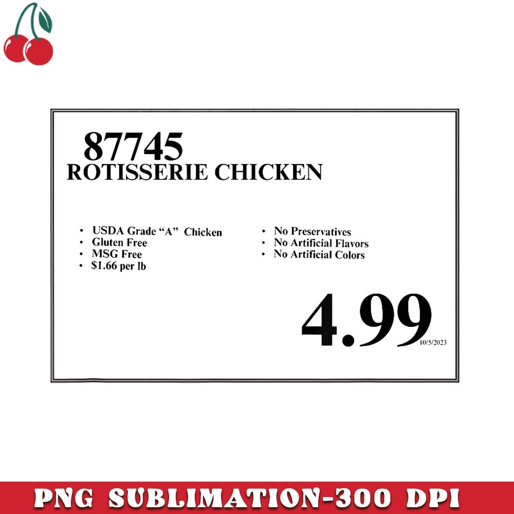 499 Rotisserie Chicken Sign PNG Download | Inspire Uplift