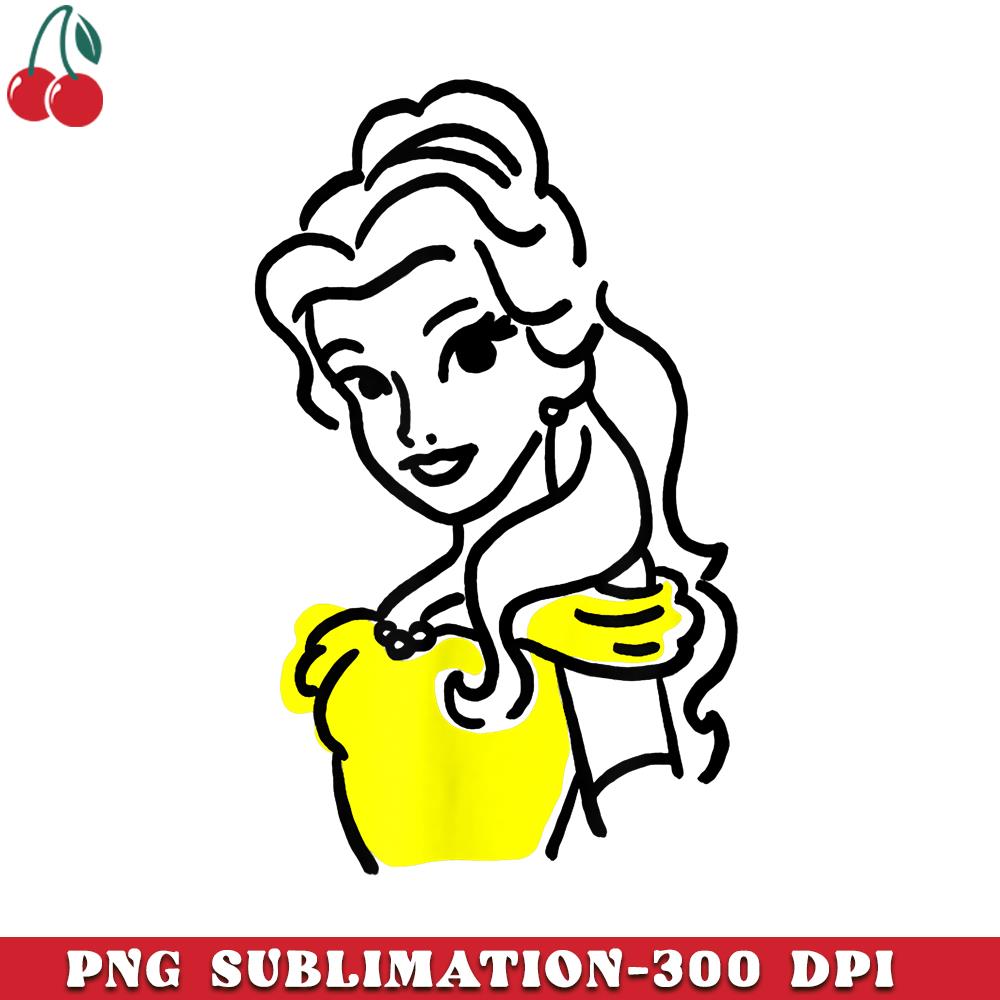 Amazon Essentials Disney Princess Belle Linework Portrait PN | Inspire ...