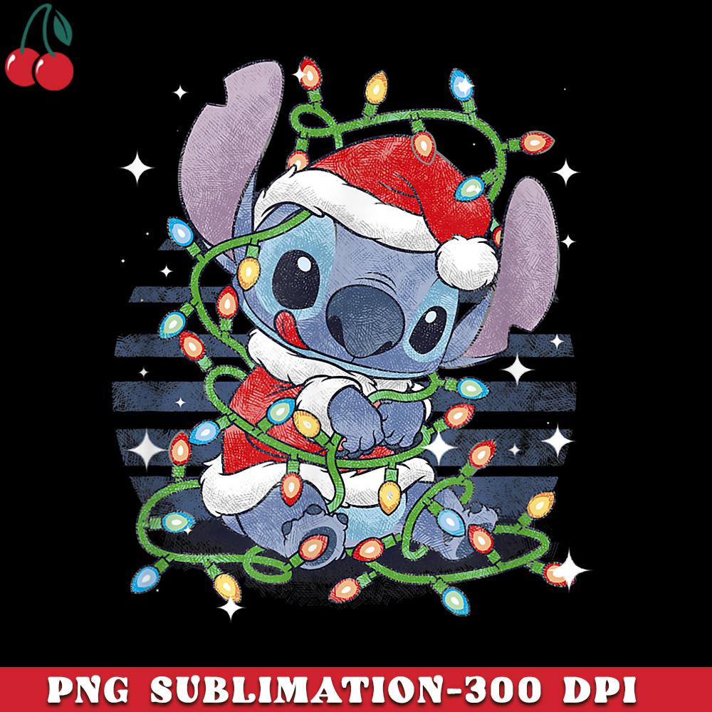 Disney Christmas Lilo Stitch Christmas Lights Portrait PNG D | Inspire ...