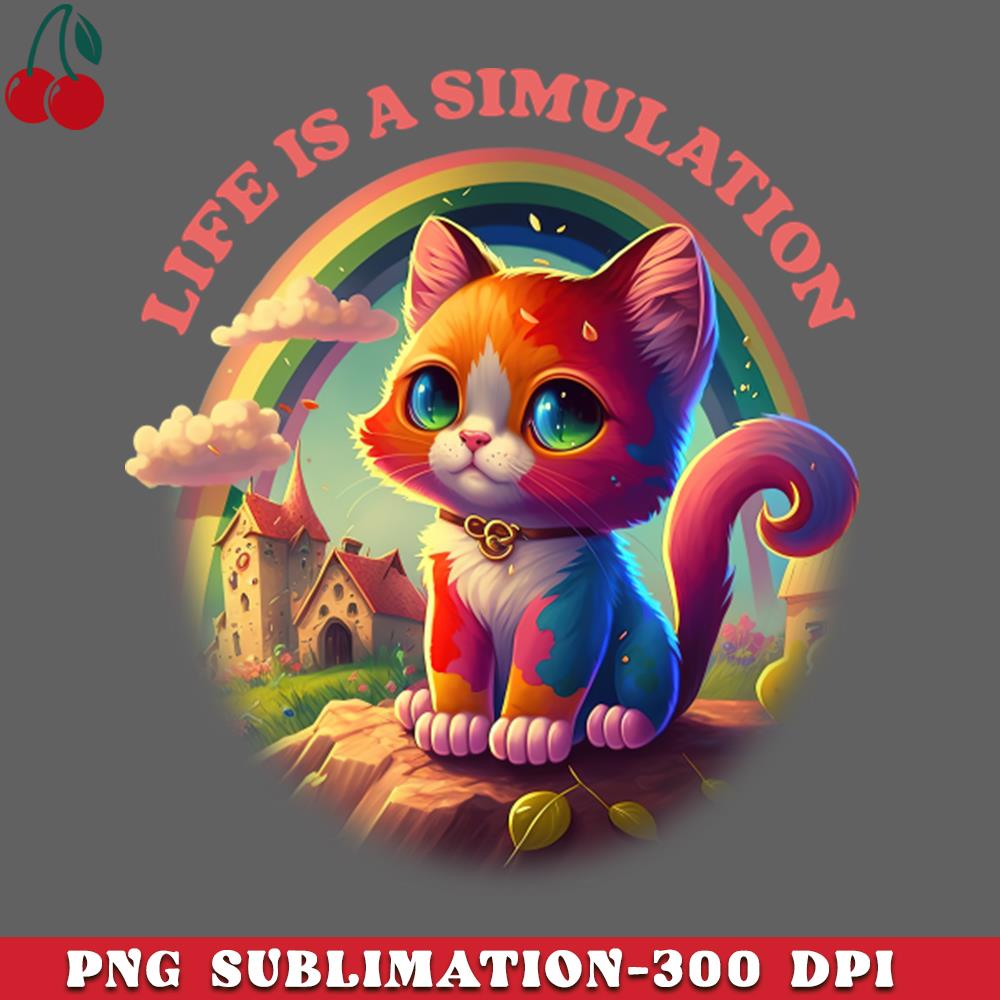 Life Is A Simulation Nihilist Cute Kitty Design PNG Downloa | Inspire ...