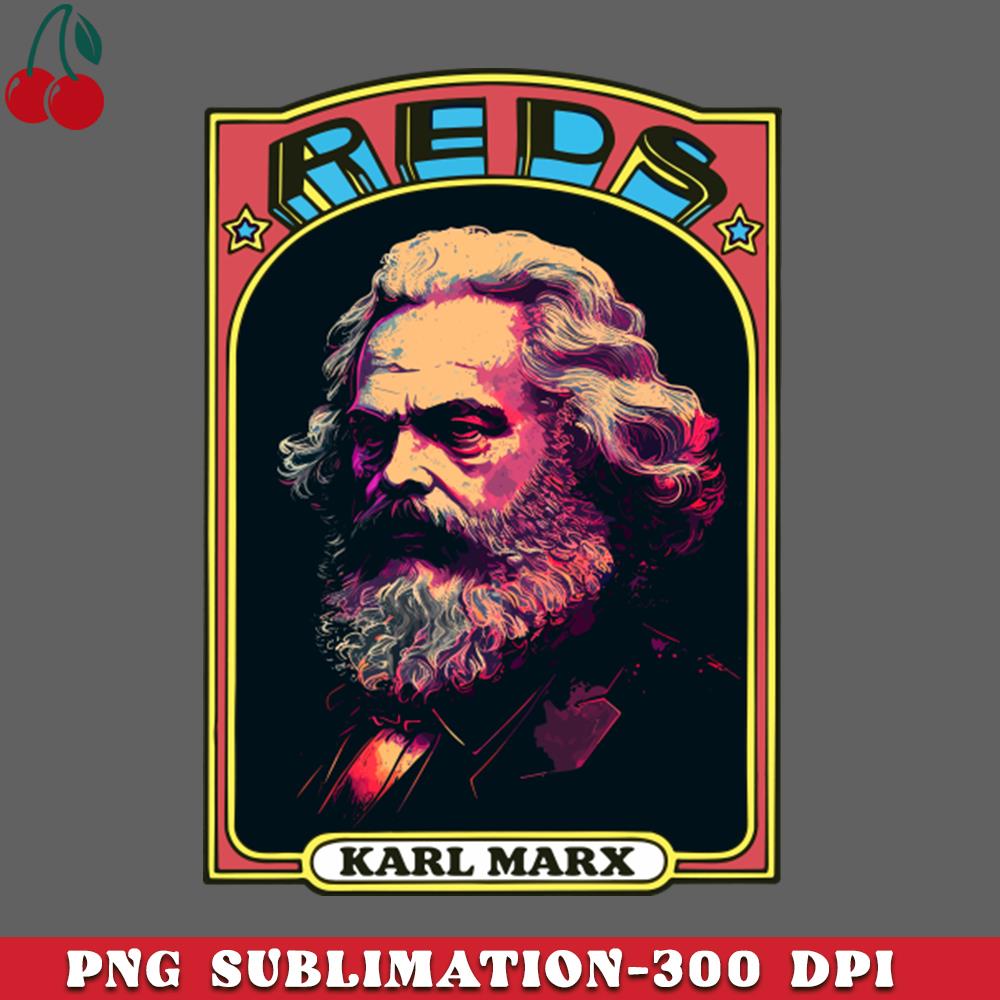 Karl Marx Retro Communist Trading Card PNG Download | Inspire Uplift