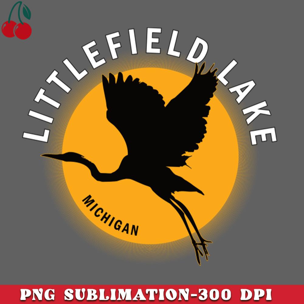 Littlefield Lake in Michigan Heron Sunrise PNG Download | Inspire Uplift