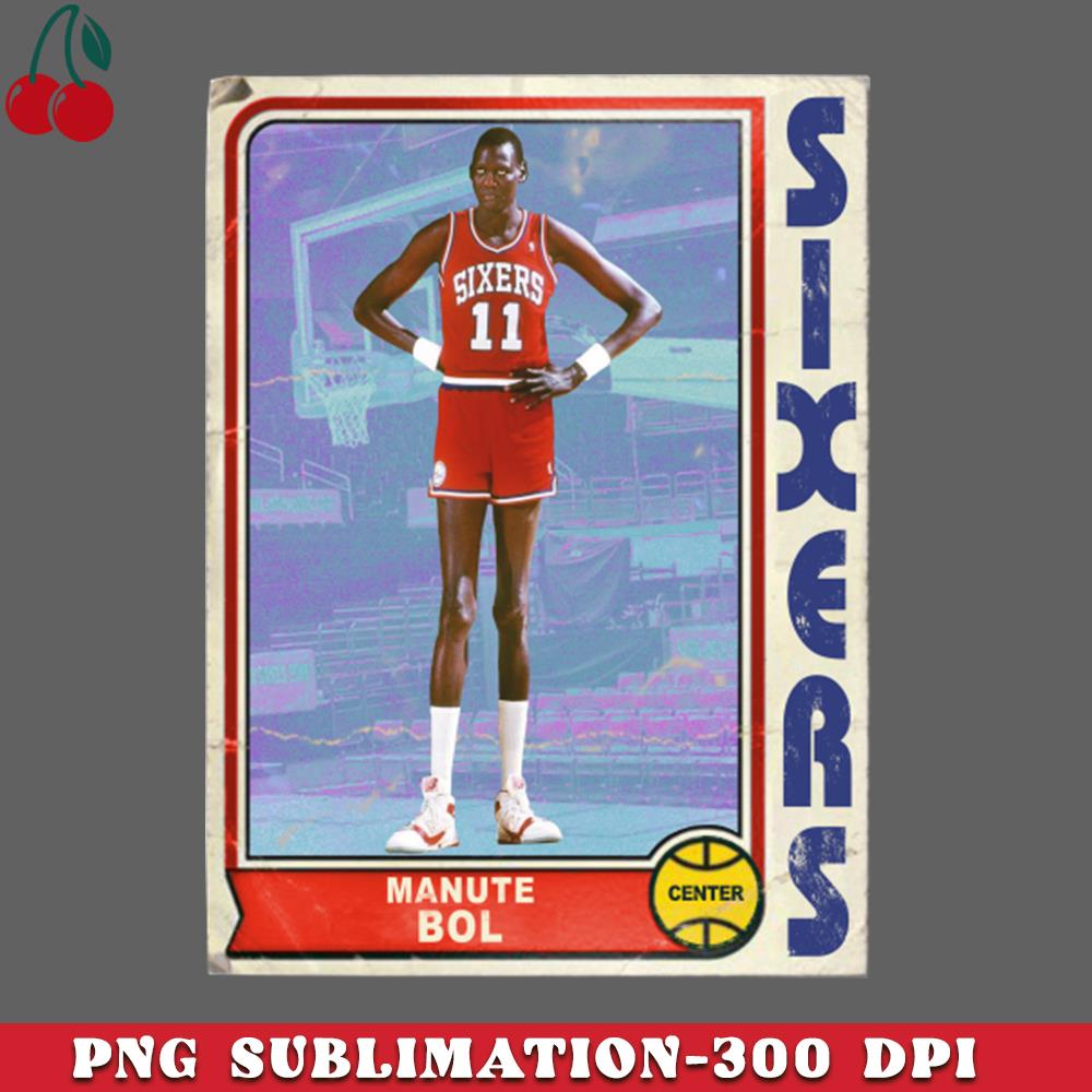 MANUTE BOL Retro Style s Basketball Card PNG Download | Inspire Uplift