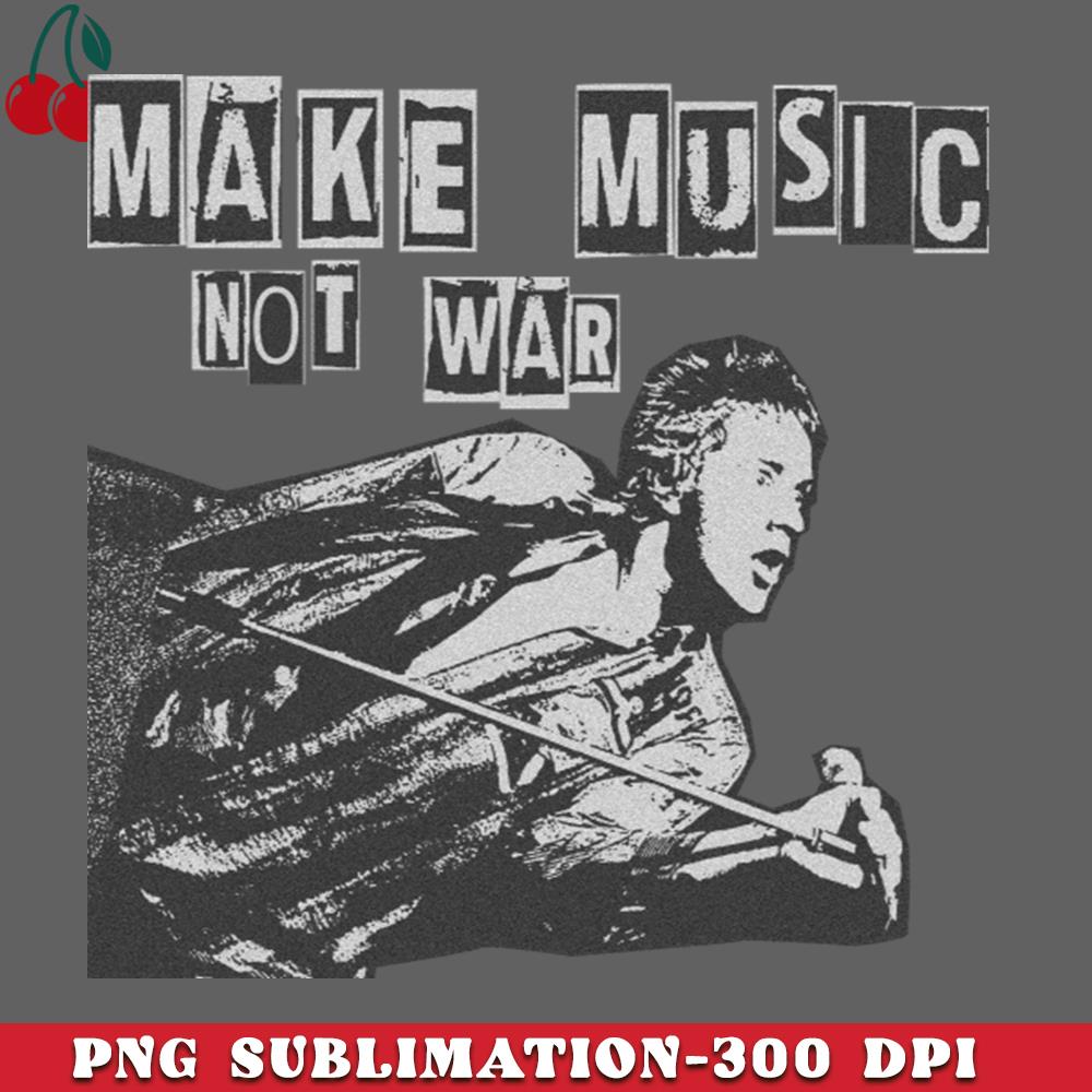 make music not war vintage punk art PNG Download - Inspire Uplift