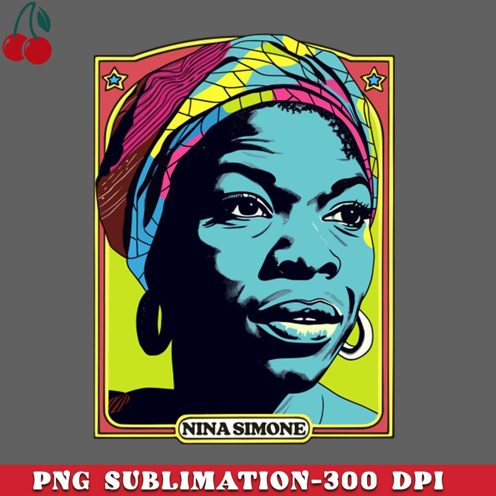 Nina Simone Original Retro Fan Art Design PNG Download - Inspire Uplift