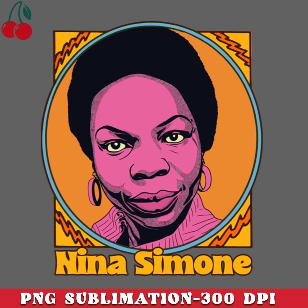 Nina Simone Original Retro Fan Art Design PNG Download | Inspire Uplift