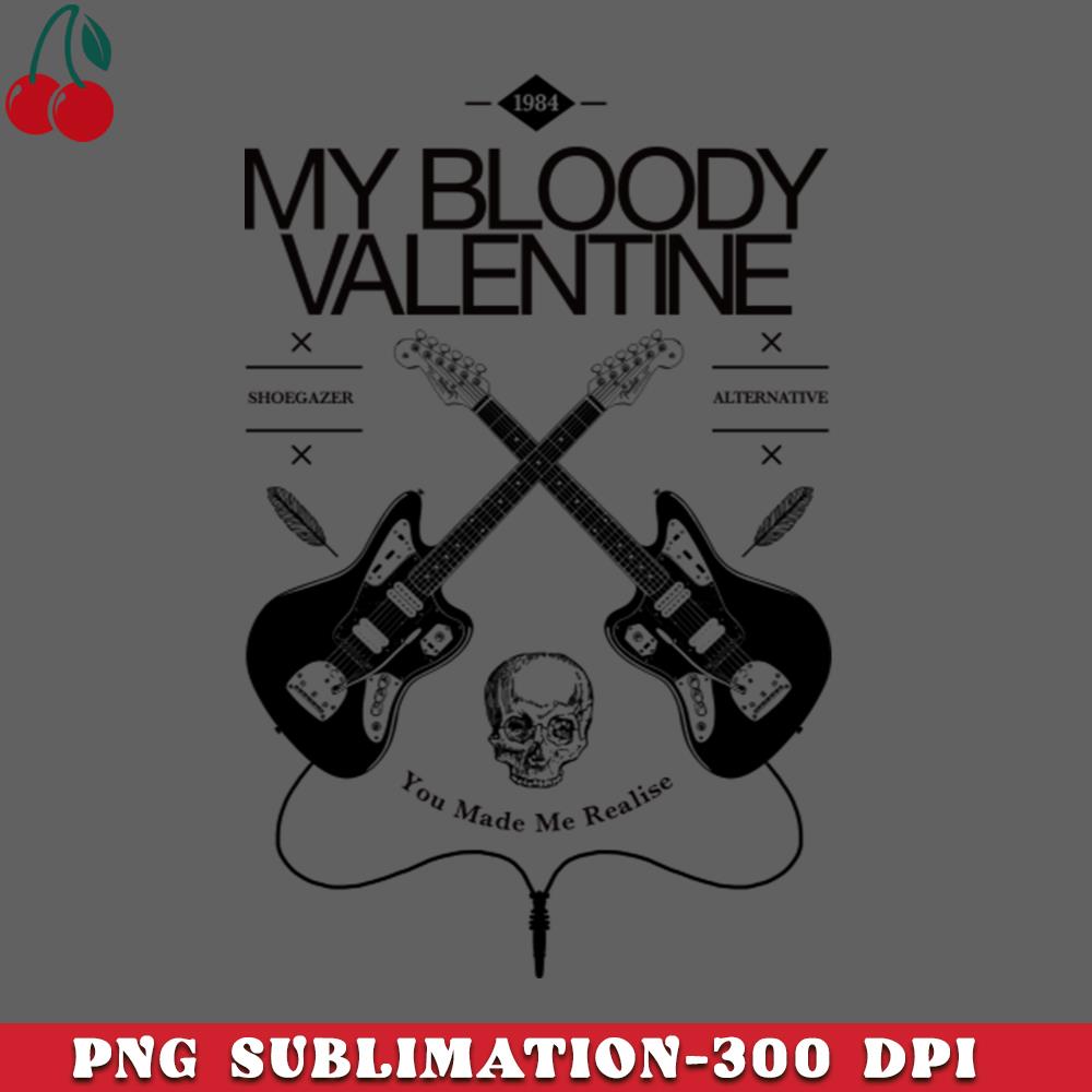 My Bloody Valentine Guitar Vintage Logo PNG Download | Inspire Uplift
