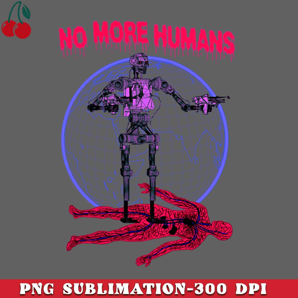 No More Humans Retro Sci Fi Robot Alien Futurism Cartoon PNG | Inspire Uplift