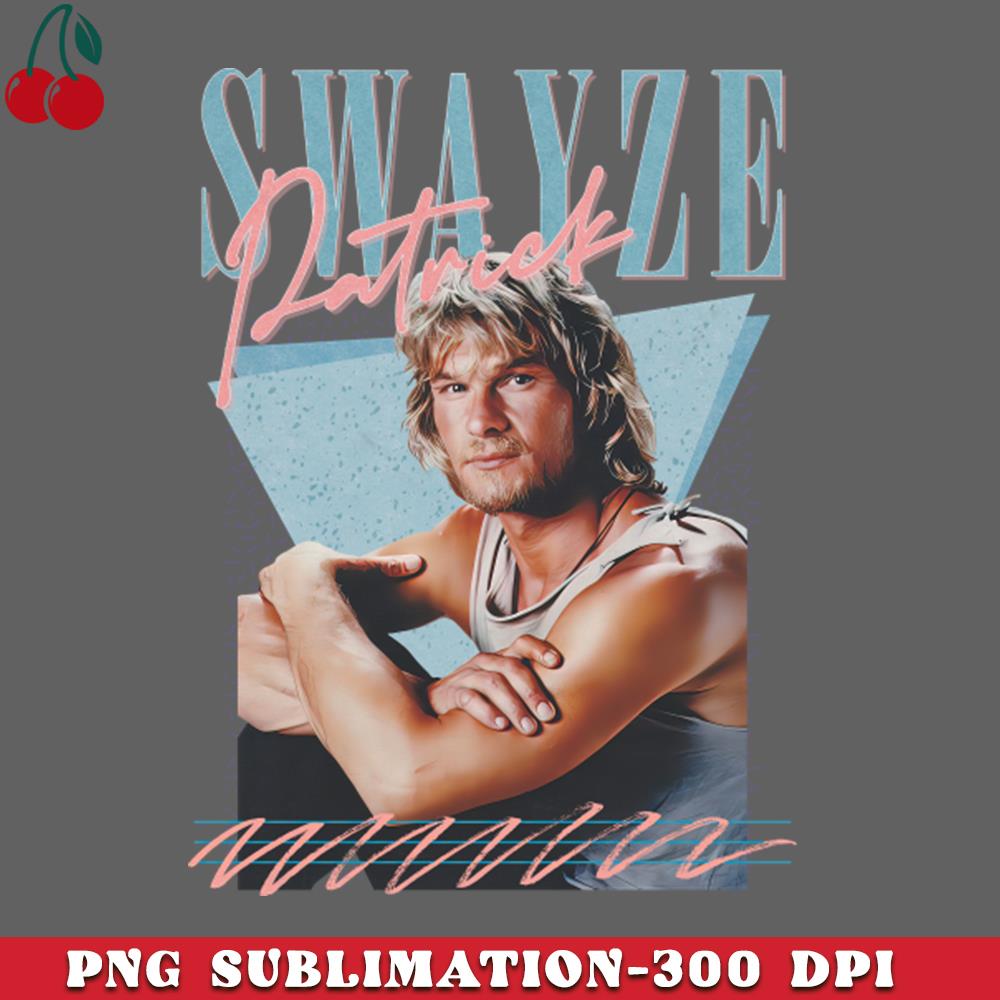 Patrick Swayze s Styled Retro Graphic Design PNG Download | Inspire Uplift