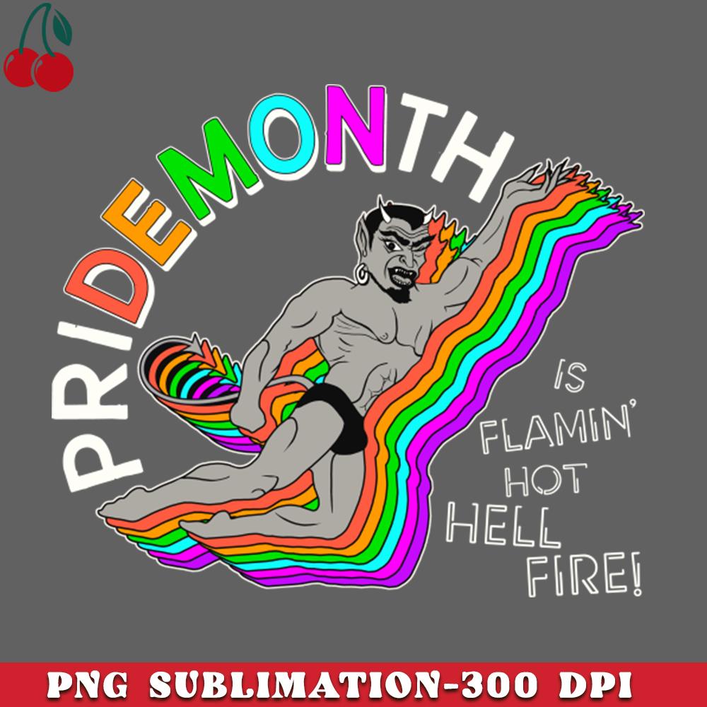 Pride Month Demon Is Flamin Hot Hell Fire PNG Download | Inspire Uplift