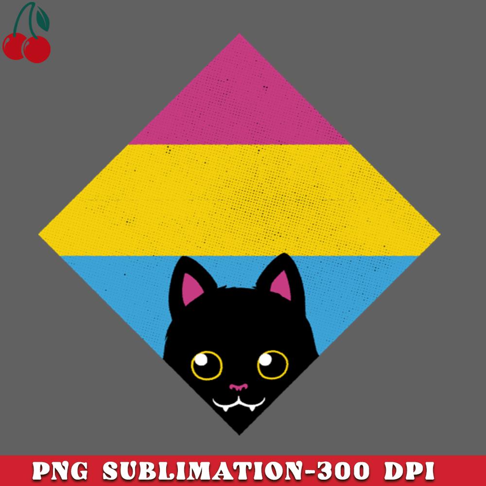 Peeking Cat Pan Square Flag by Tobe Fonseca PNG Download - Inspire Uplift