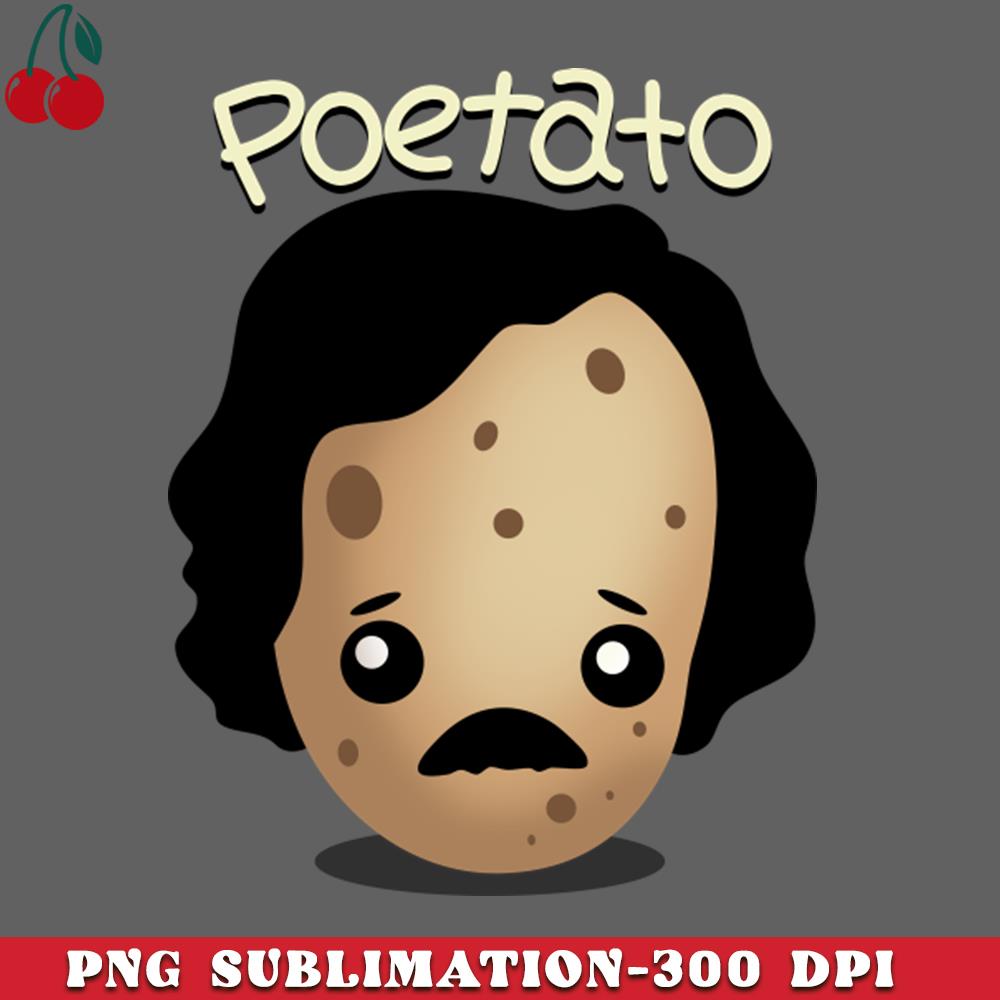 Poetato Funny Edgar Allan Poe Cute Kawaii Potato Pun PNG Dow | Inspire ...