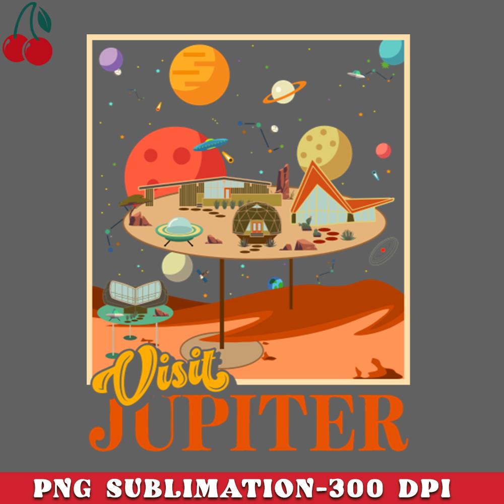 Retro Visit Planet Jupiter Mid Century Style Space Travel PN | Inspire ...