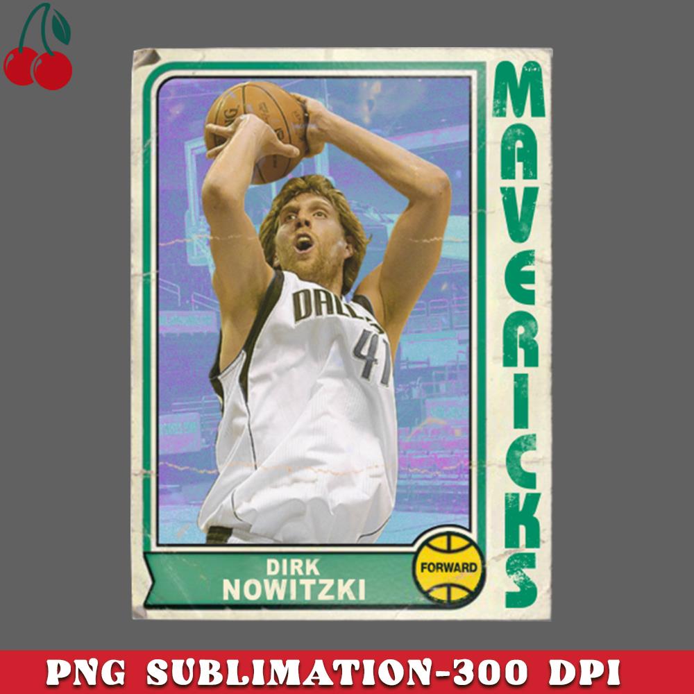 Retro Dirk Nowitzki Trading Card PNG Download | Inspire Uplift