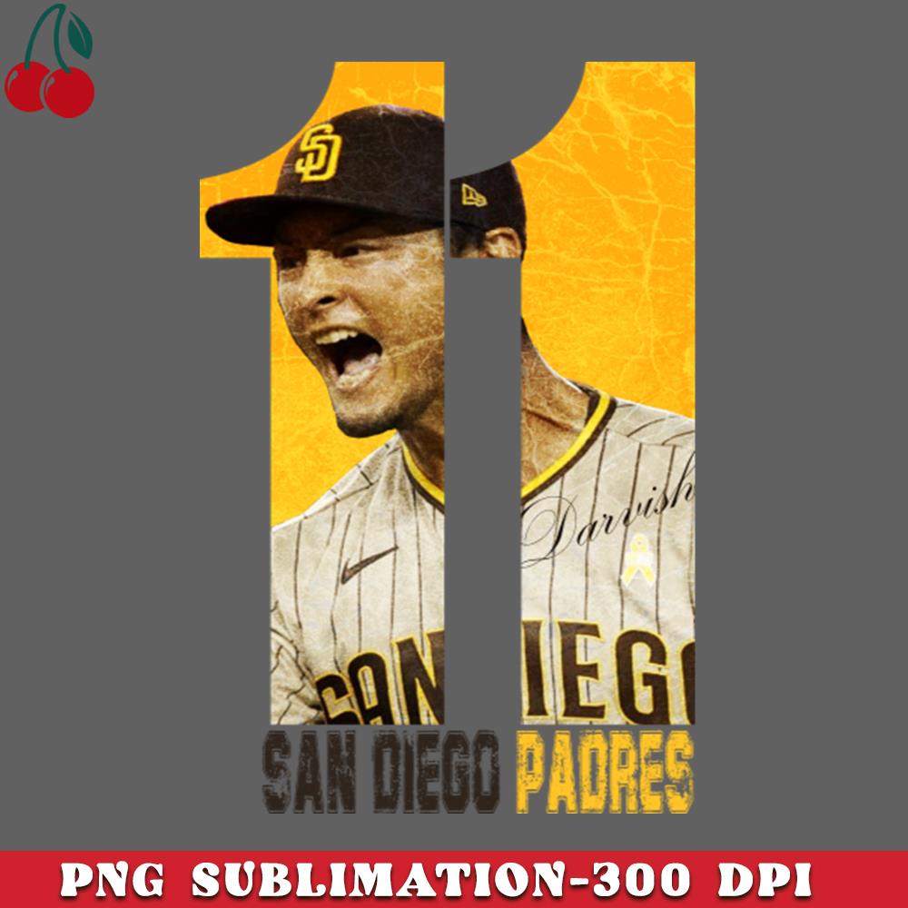 San Diego Padres Back Number Vintage PNG Download | Inspire Uplift