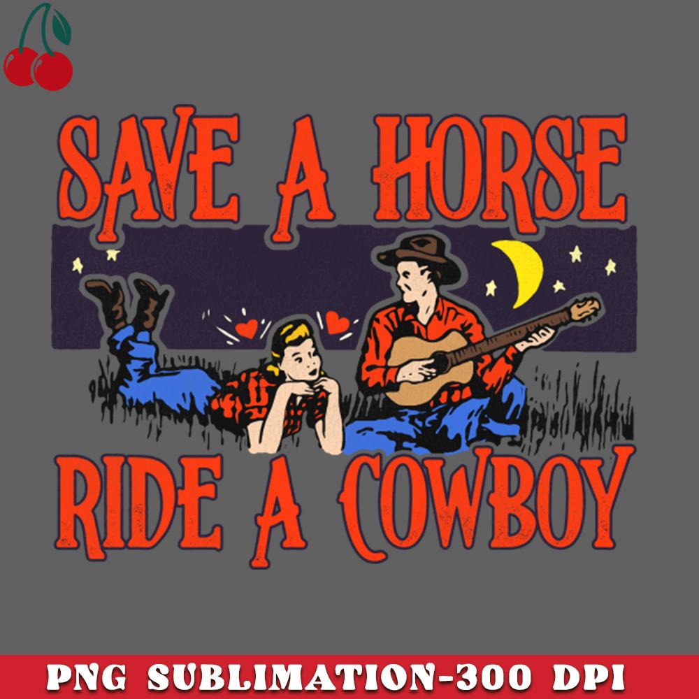 Save a Horse Ride a Cowboy PNG Download | Inspire Uplift