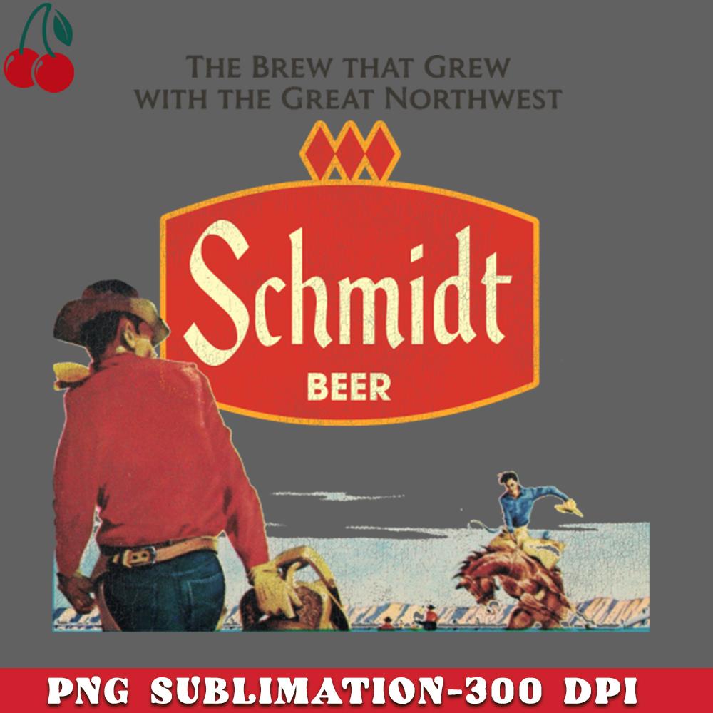 Schmidt Beer Retro Defunct Cowboy Nature Scene PNG Download | Inspire ...