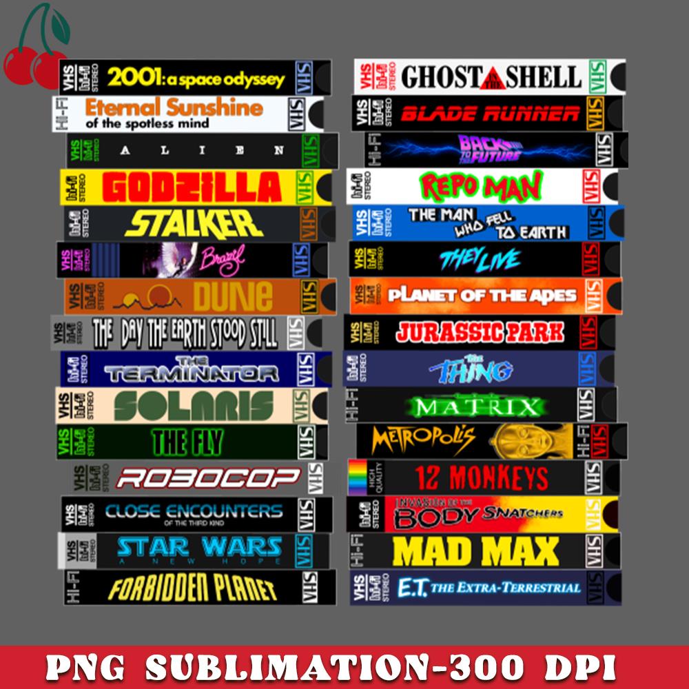 Science Fiction Sci Fi VHS Movie Stack PNG Download - Inspire Uplift