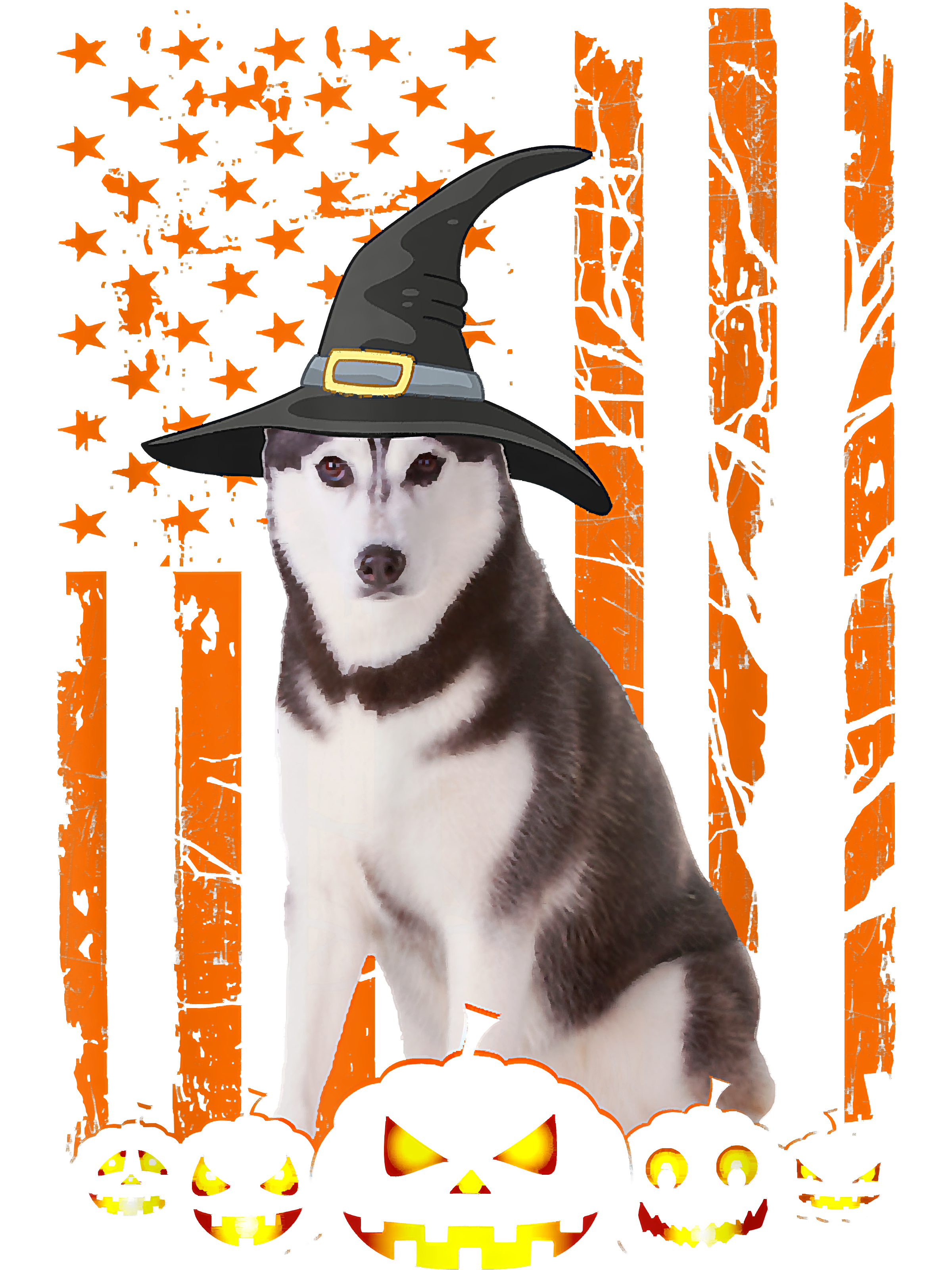 Dog Husky Siberian Husky Dog Pumpkin American Flag Witch Hal | Inspire ...