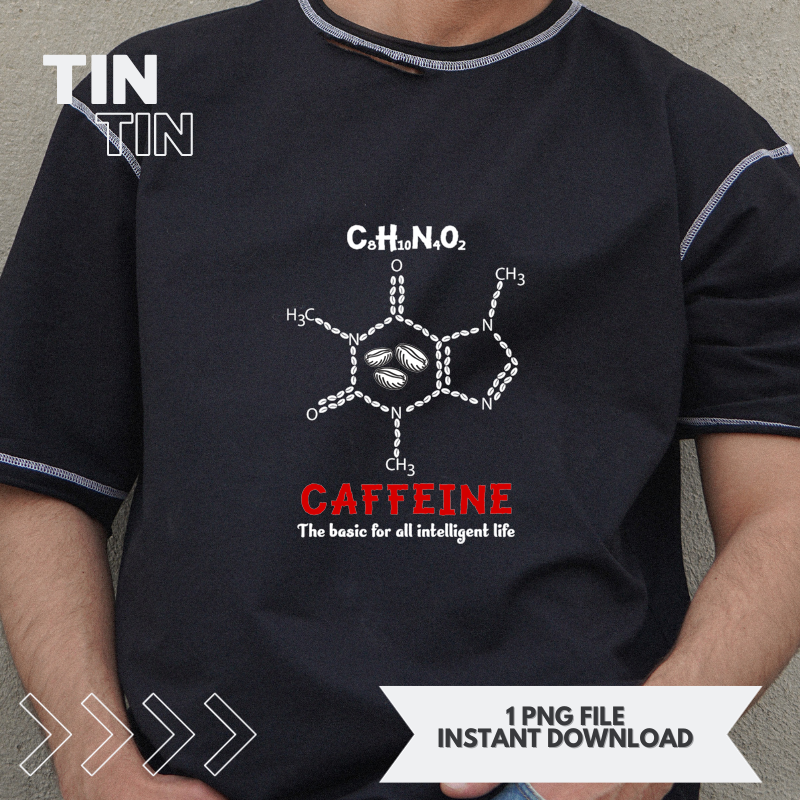 Coffee Chemical Structure Caffeine Molecule Chemistry Themed | Inspire ...